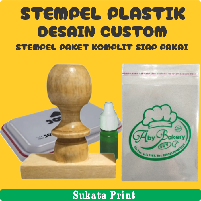 Jual stempel plastik permanen stempel kayu tinta permanen cetak stempel ...