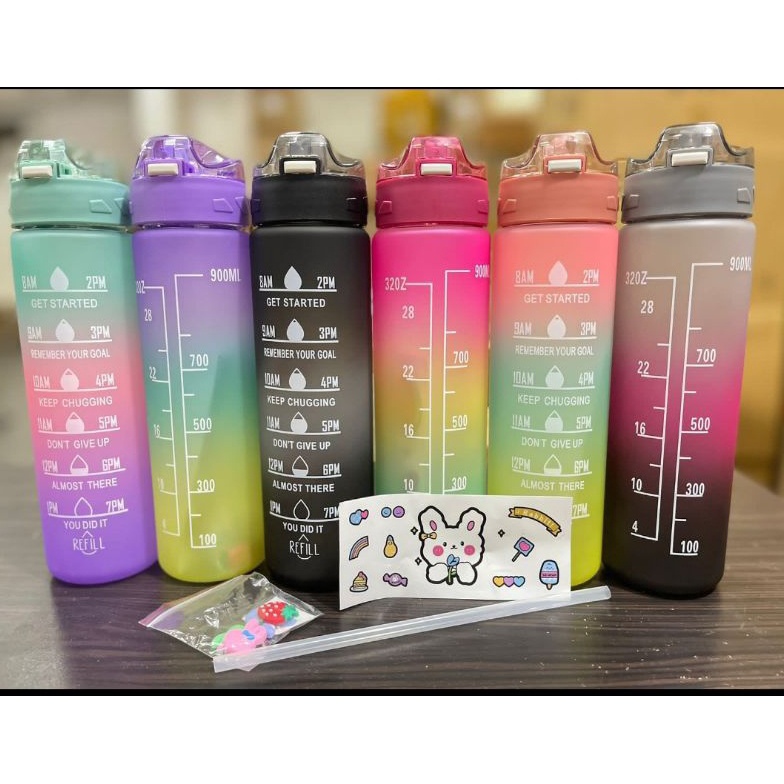 Jual PRODUK TREND Botol Motivasi Gradasi Pastel 1Liter Botol Viral ...