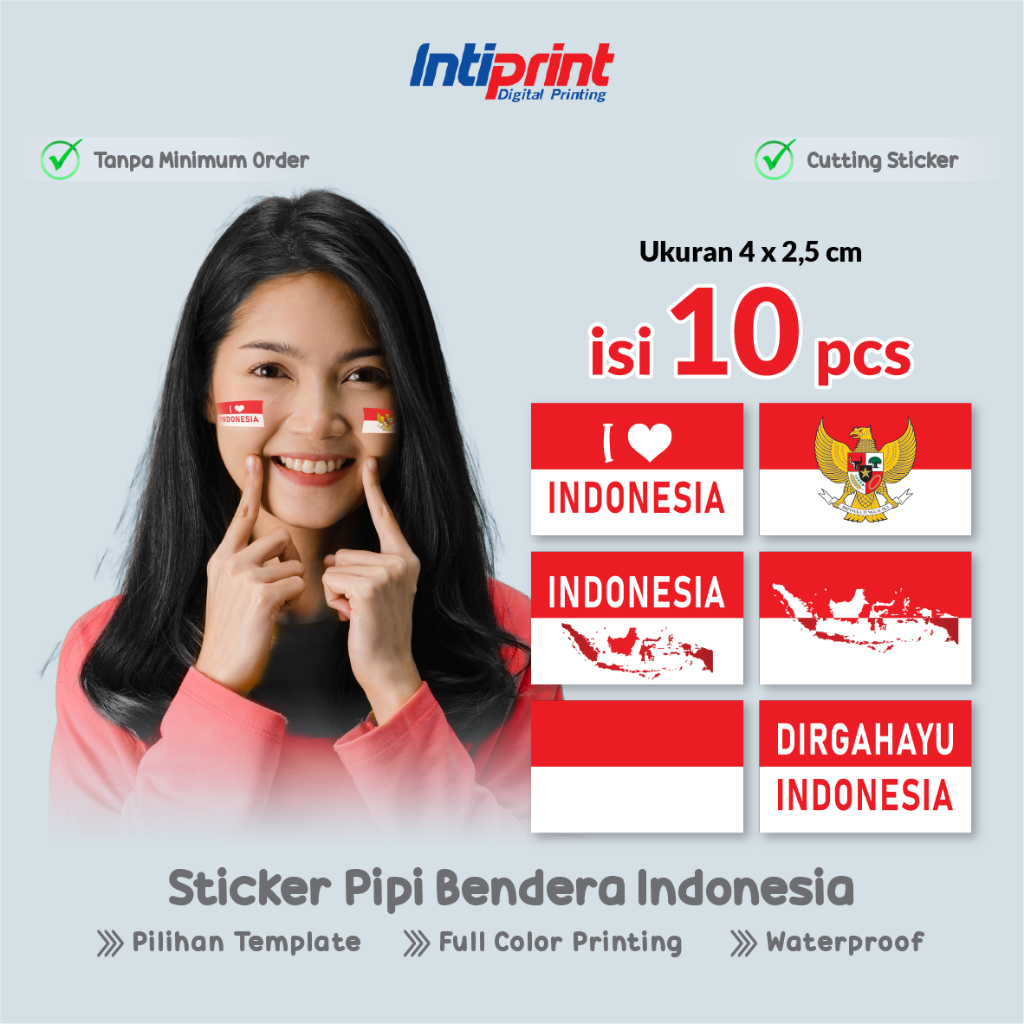 Jual Sticker Pipi Bendera [READY STOCK] Tempelan Pipi Merah Putih ...