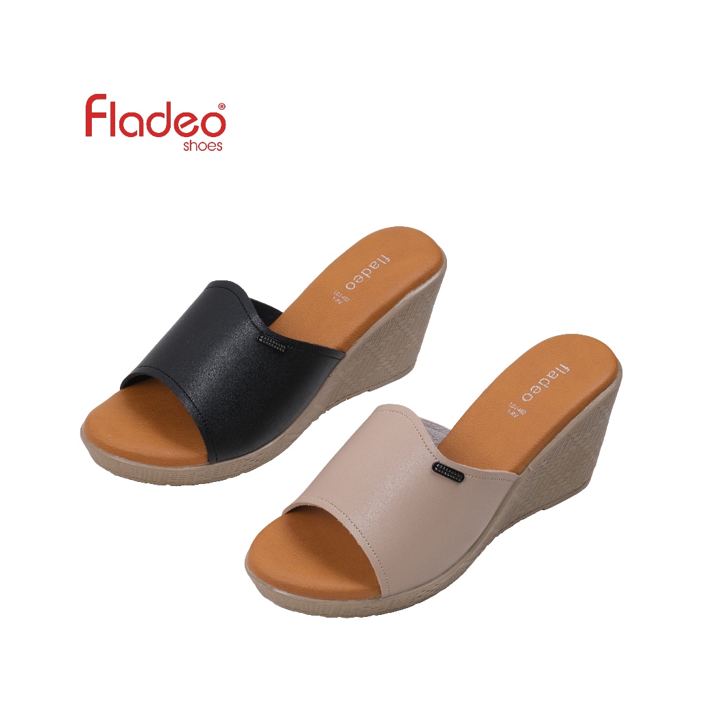 Jual Fladeo F24/LDJ462-1RV/Sandal Wedges Slide Wanita [ Wedges Sandals ...
