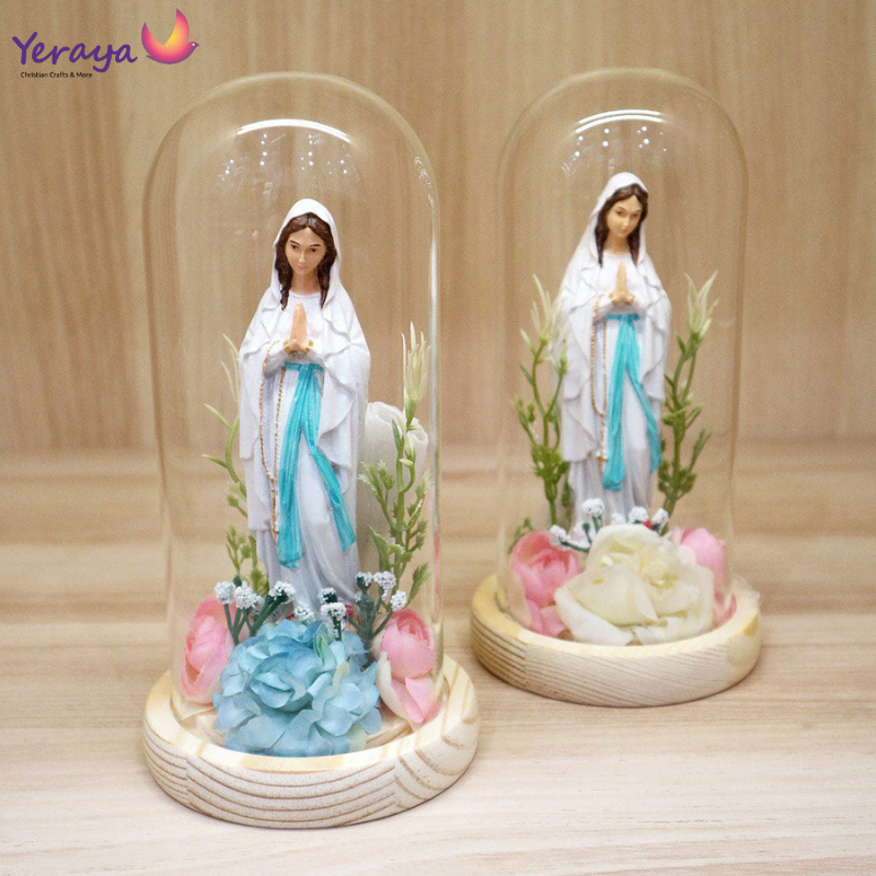 Jual Hiasan Glass Dome Lampu Patung Rohani Warna Souvenir Pajangan ...