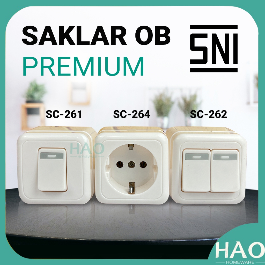Jual Saklar OB Stop Kontak Arde / OB Saklar Engkel / OB Saklar Seri / Warna Putih SC-261/262/264 ...