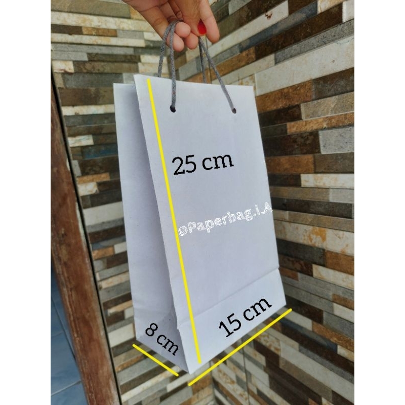 Jual Paperbag Polos Putih 15 x 8 x 25 / Wafer Murah | Shopee Indonesia