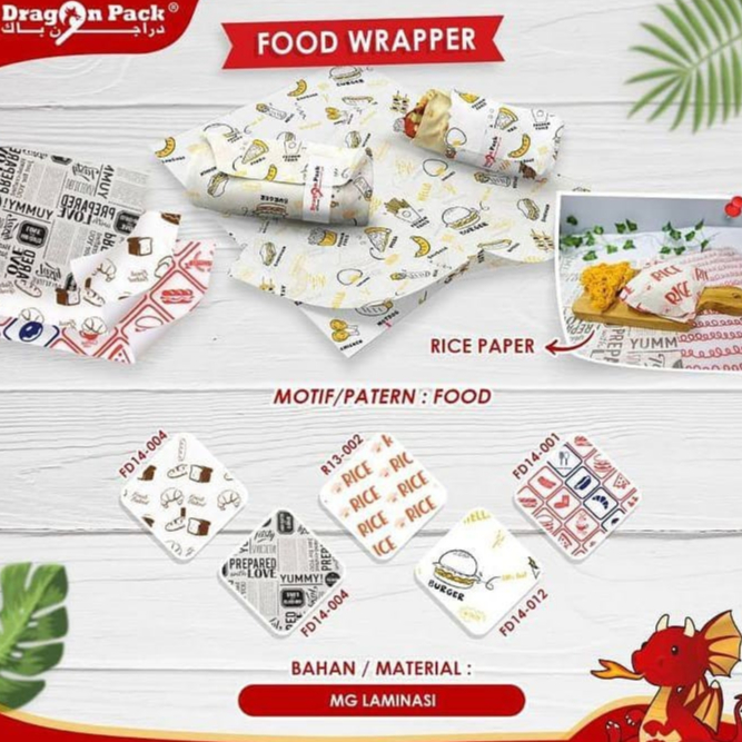 Jual [HALAL] Food wrapper uk 30x30cm (kertas pembungkus makanan ...