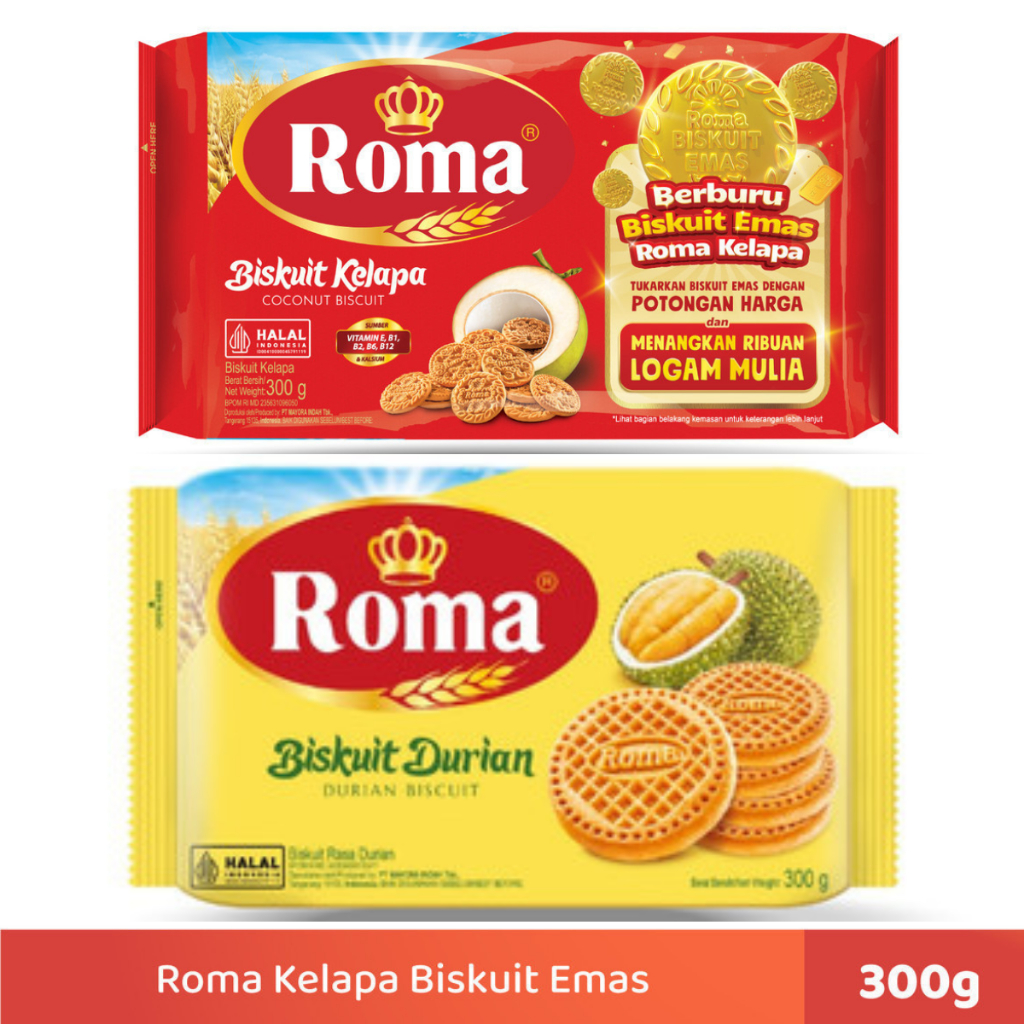 Jual Biskuit Roma Biskuit Kelapa Durian Kemasan Besar Pack 300 gr ...