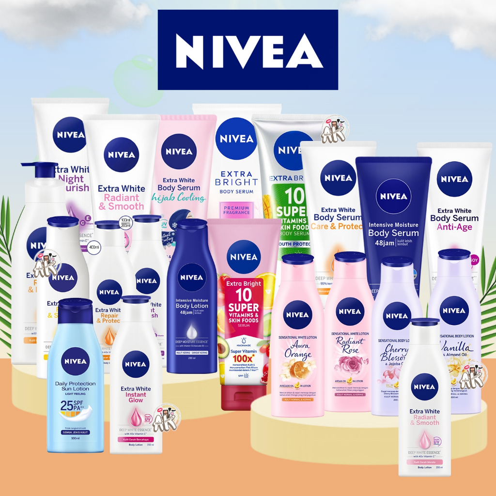 Jual NIVEA BODY SERUM 180ML & BODY LOTION 100ML-200ML SERIES ( READY ...