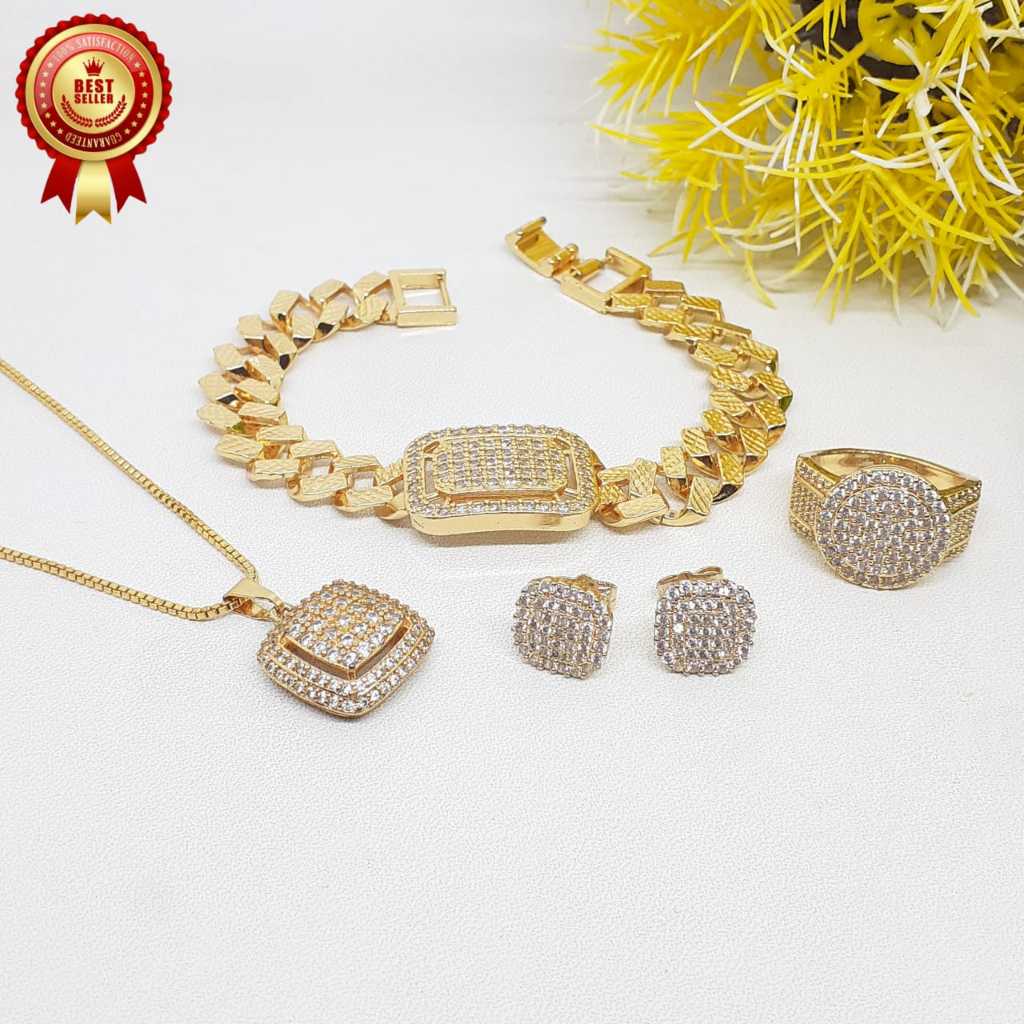 Jual mytitanium-set xuping lapis emas model kekinian wanita dewasa kwalitas terbaik VHD7 ...