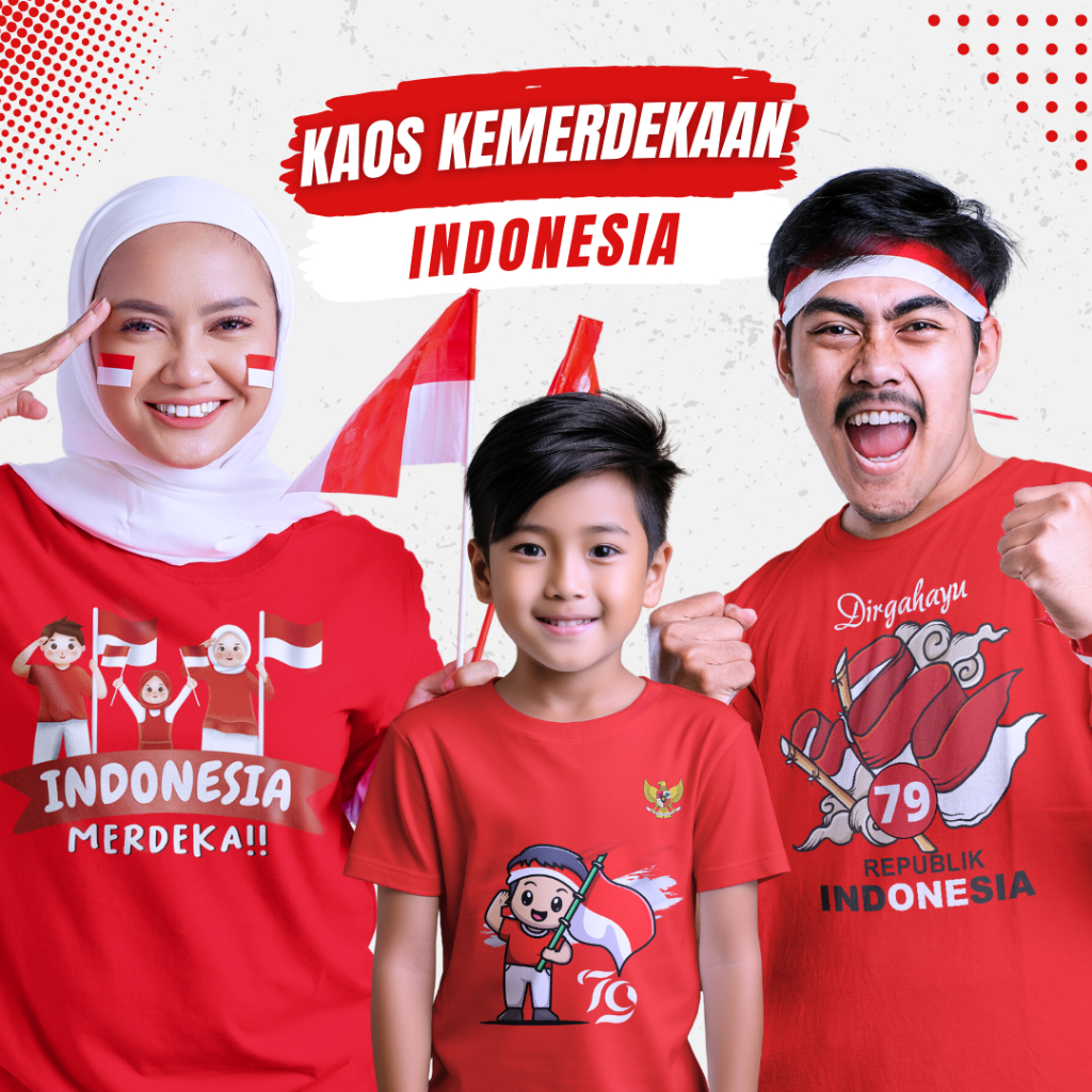 Jual ENZO Baju Kaos Agustusan Kemerdekaan Indonesia 17 Agustus Keluarga Anak & Dewasa | Kaos ...