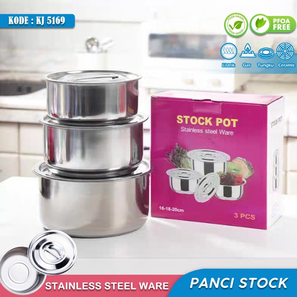 Jual WADAH SAJI SUSUN STOCK POT TEMPAT PENYIMPANAN MAKANAN SET ISI 3PCS ...