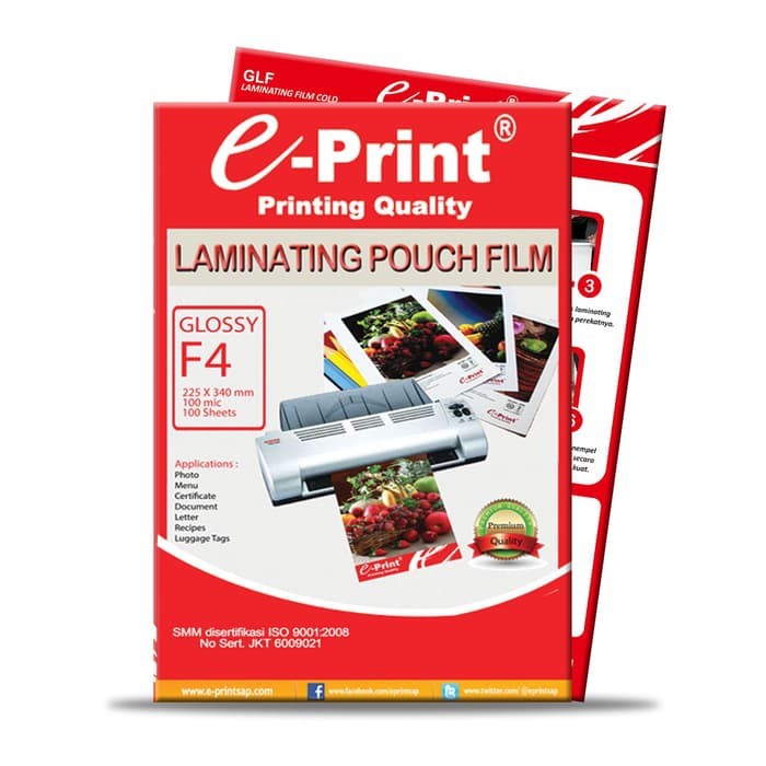 Jual Plastik Laminating E-Print F4 100S. | Shopee Indonesia
