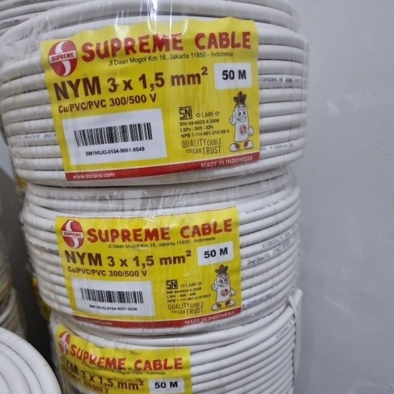 Jual kabel supreme NYM 3x1.5 50M | Shopee Indonesia