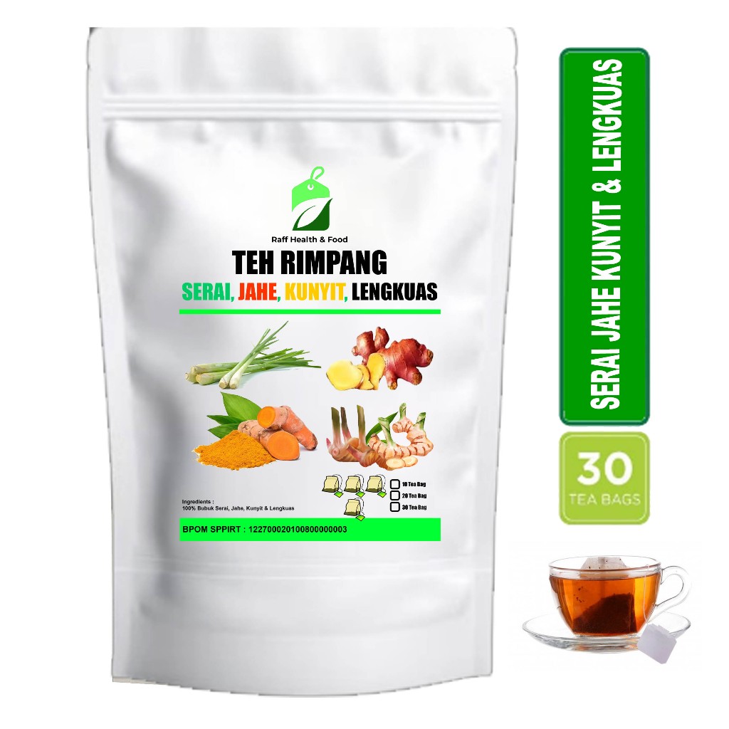 Jual Teh Rimpang Serai, Jahe, Kunyit & Lengkuas Isi 10 Tea Bag Herbal ...