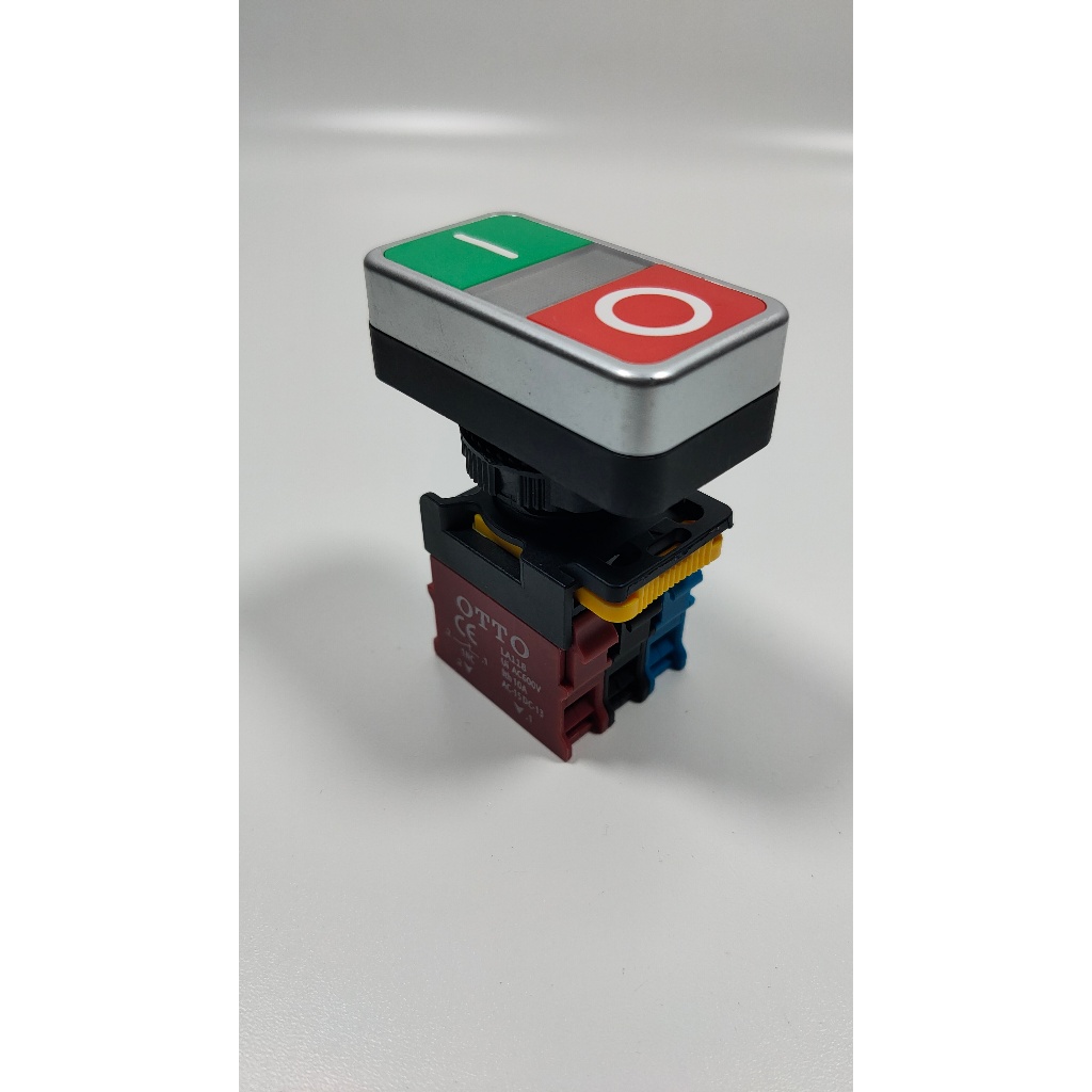 Jual Double Push Button With Lampu 22mm Merah+Hijau OTTO LA118-A-11DPRG ...