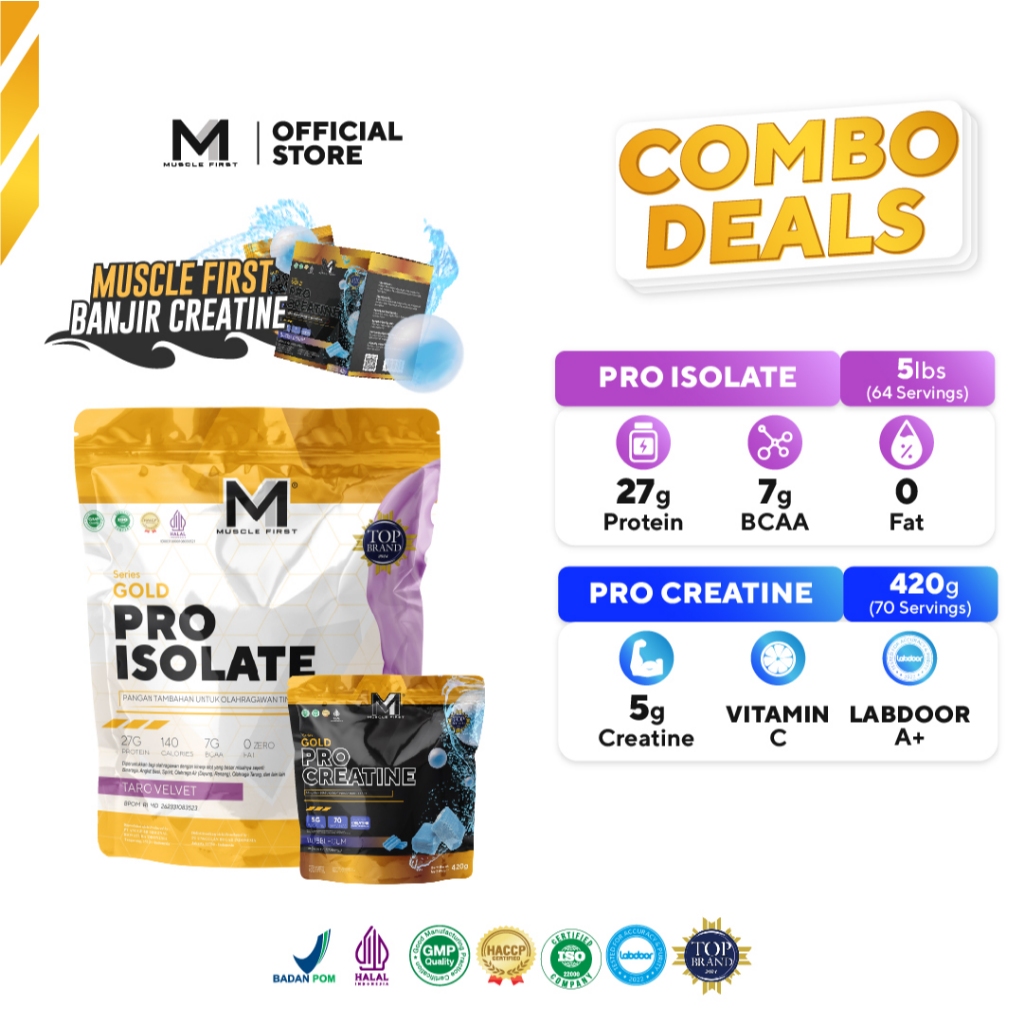 Jual [BUNDLE] MUSCLE FIRST Isolate 5Lbs + Creatine 420gr - Suplemen ...