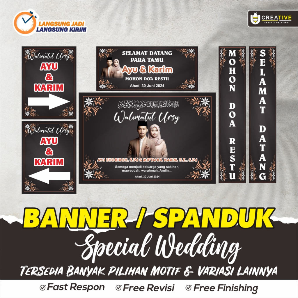 Jual Paket Banner / Spanduk Wedding / Nikah (Langsung Jadi, Langsung ...