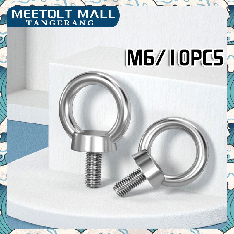 Jual Mata Baut Baja Tahan Karat 304-Eye Bolt M6 10pcs | Shopee Indonesia