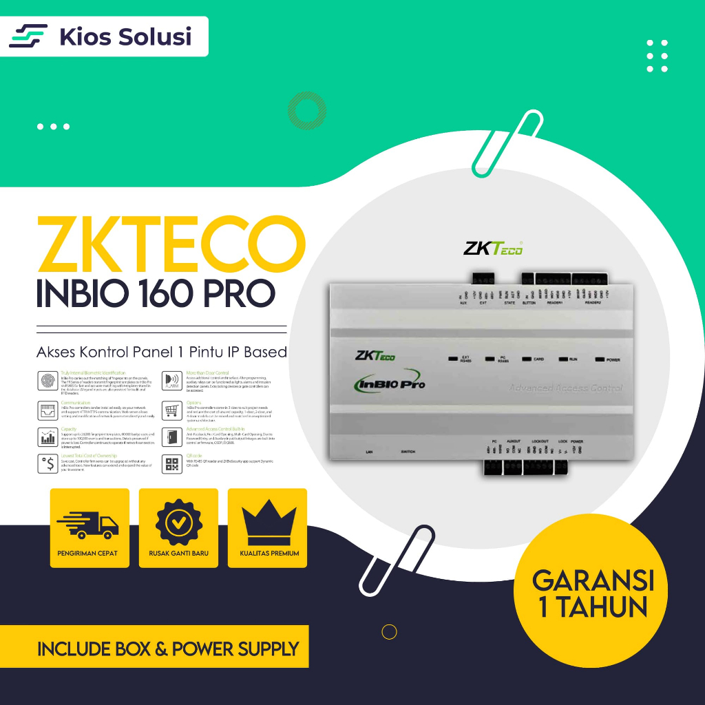 Jual Mesin Akses Kontrol | Access Control Panel | ZKTECO INBIO 160 PRO ...