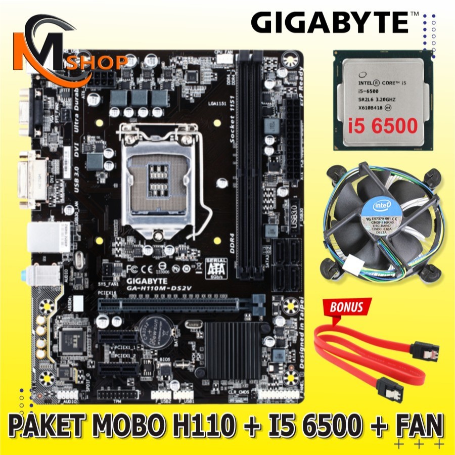 Jual Paket Motherboard Mobo Gigabyte Intel H110 Socket 1151 DDR4 ... Jual Paket Motherboard Mobo Gigabyte Intel H110 Socket 1151 DDR4 ...