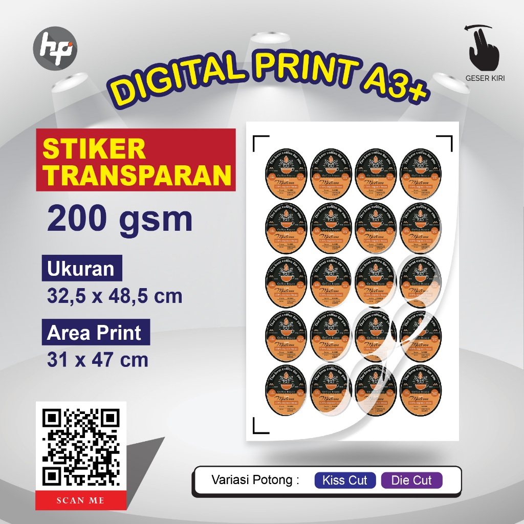 Jual Cetak / Print Stiker Transparan A3 | Shopee Indonesia
