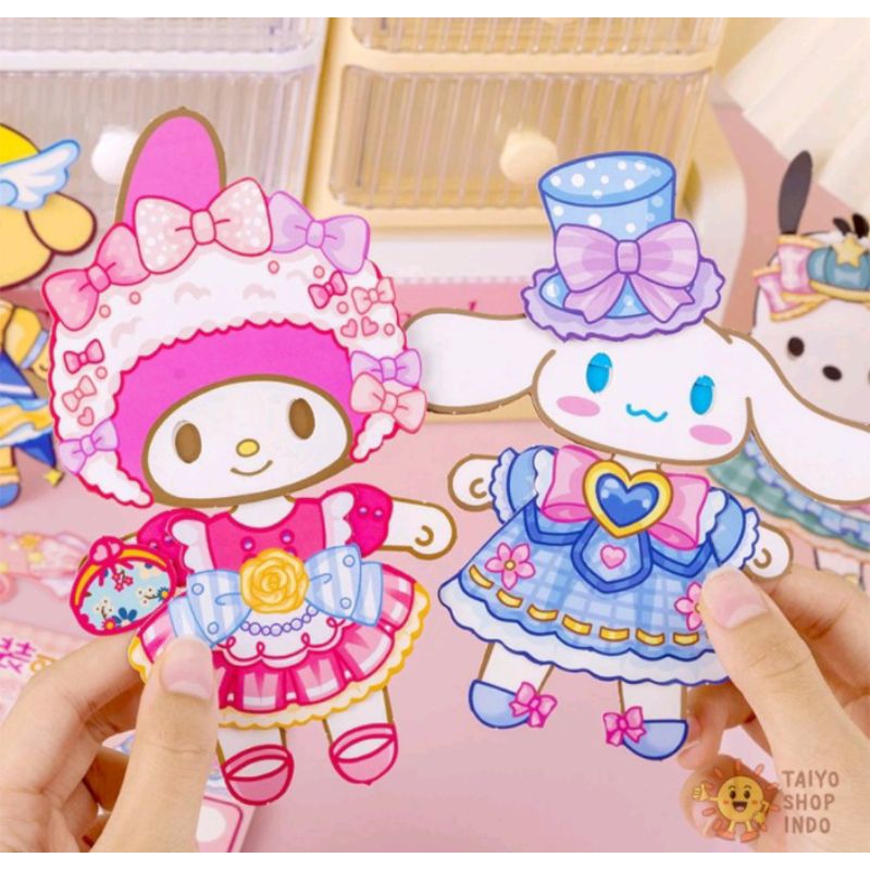 Jual DIY Paper Doll dress up DIY boneka wayang sanrio kuromi melody ...