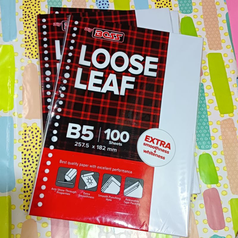 Jual Isi binder Loose leaf B5 polos isi 100 lembar BIG BOSS | Shopee Indonesia