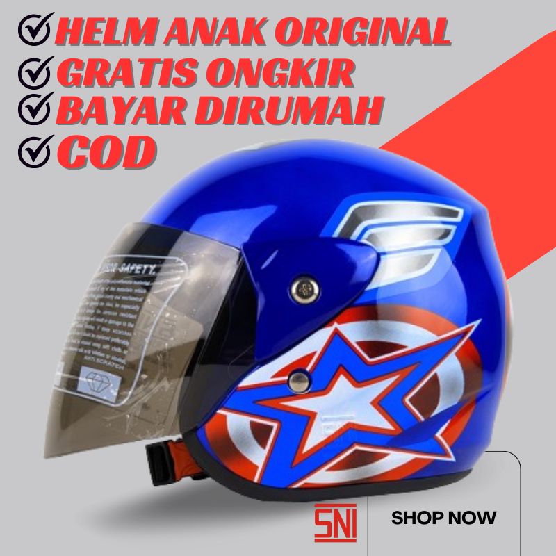 Jual Helm Anak SNI Cewek Cowok Usia 5 6 7 8 9 10 Tahun Motif Karakter ...