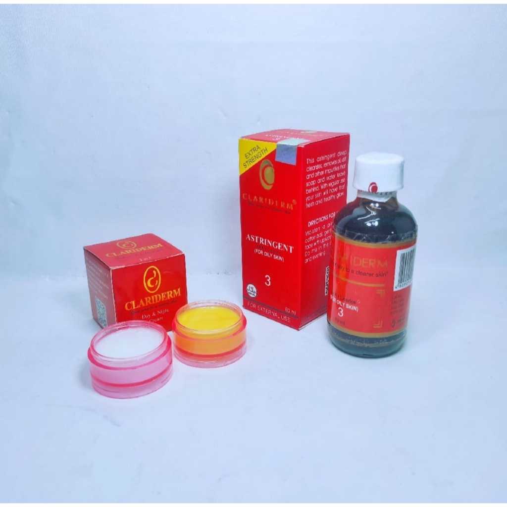 Jual Paket 3in1 CLARIDERM (Toner, Cream Pagi dan Malam) | Shopee Indonesia