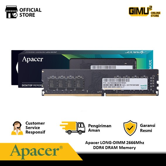 Jual Apacer LONG-DIMM 2666Mhz DDR4 DRAM Memory | Shopee Indonesia