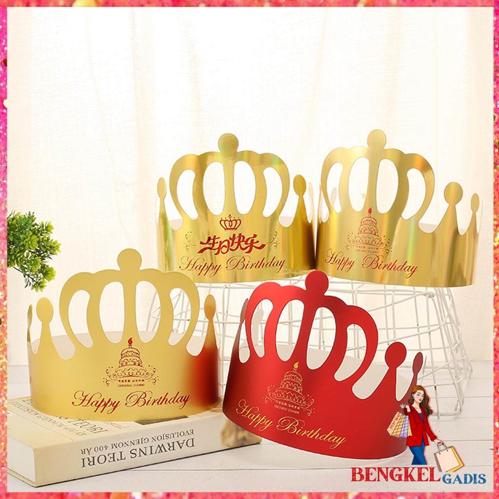 Jual BG Topi Mahkota Ulang Tahun Anak-anak Karton Emas Dewasa Dekorasi ...