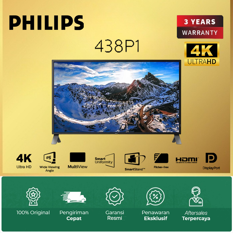 Jual Monitor LED Philips 438P1MultiView - 4K UHD 43" Inch | Shopee ...