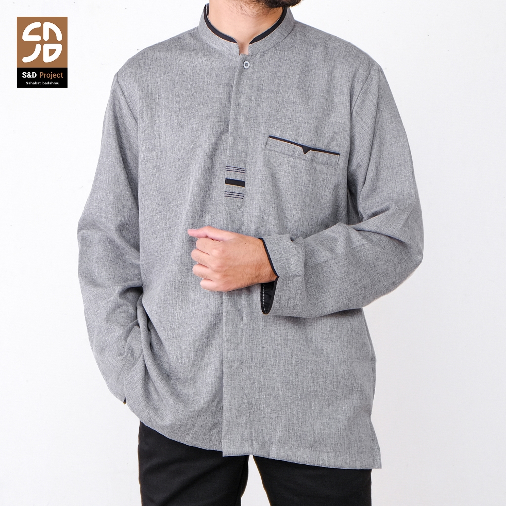 Jual S&D Project Baju Koko Katun Madinah Polos Lengan Panjang Ukuran M ...