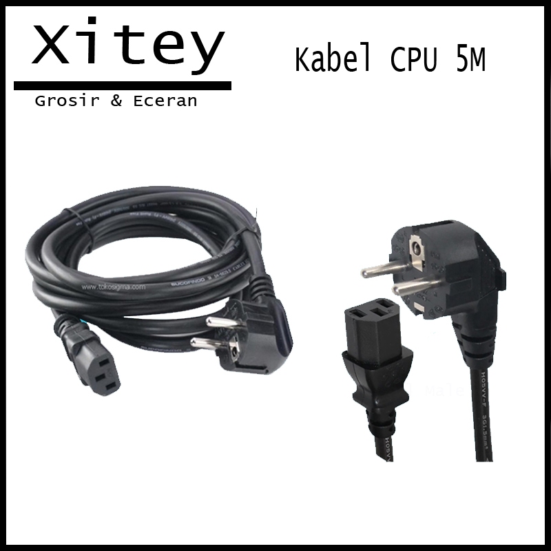 Jual kabel power Cpu tebal kabel colokan cpu panjang 5m | Shopee Indonesia