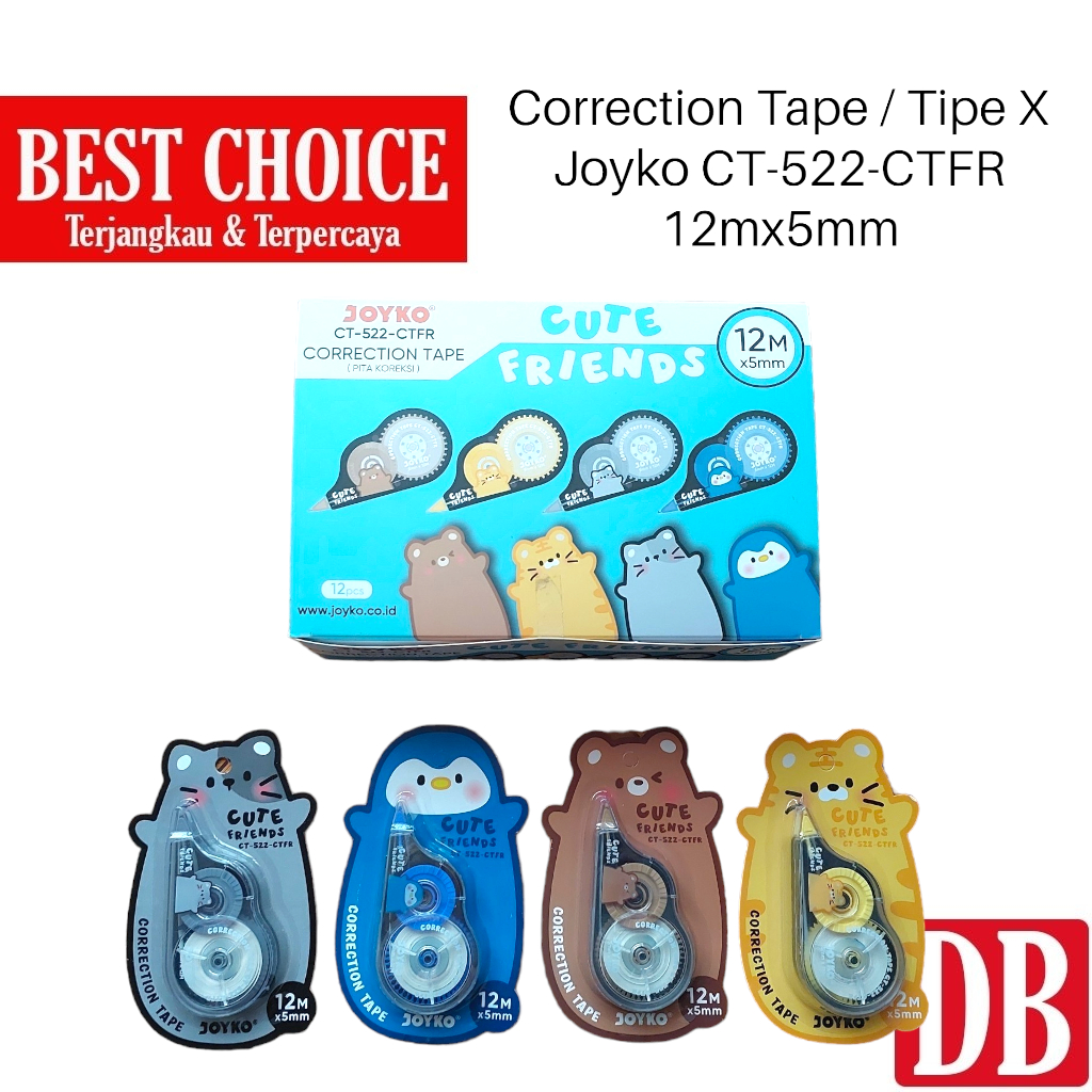 Jual Correction Tape / Tipe X Roll / Tipex Kertas / Tip-Ex Joyko Lucu ...