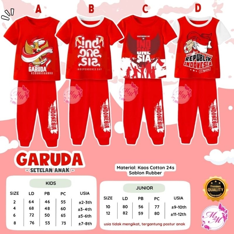Jual GARUDA SET BY M2M SET ANAK SPESIAL KEMERDEKAAN HUT RI | Shopee ...