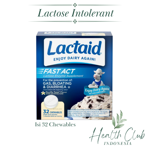 Jual Lactaid Fast Act Lactase Enzyme Supplement Chewables Vanilla Twist ...