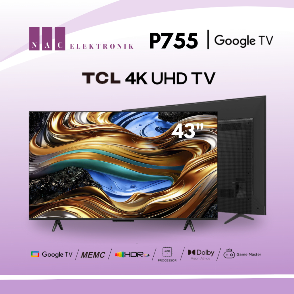 Jual TCL 43P755 43" GOOGLE TV 4K UHD DOLBY SMART TV 43 INCH | tcl ...