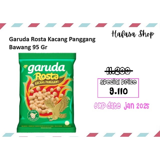 Jual GARUDA ROSTA KACANG PANGGANG RASA BAWANG 95 GR | Shopee Indonesia