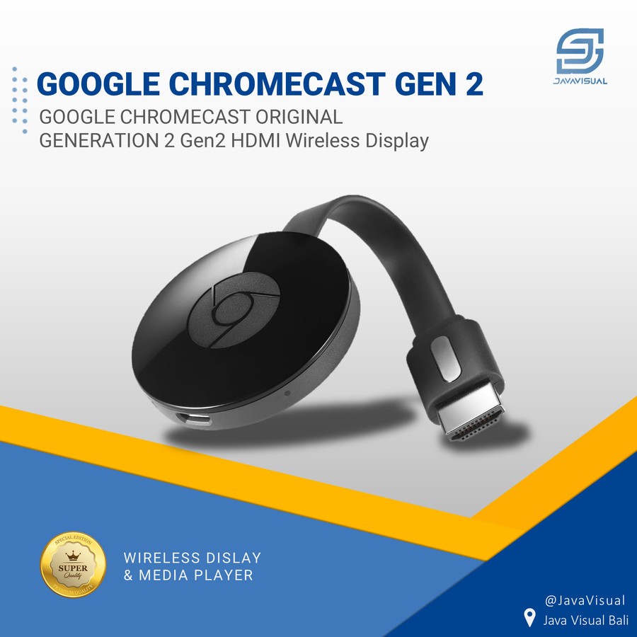 Jual [JaVis] GOOGLE CHROMECAST ORIGINAL GENERATION 2 Gen2 HDMI Wireless ...