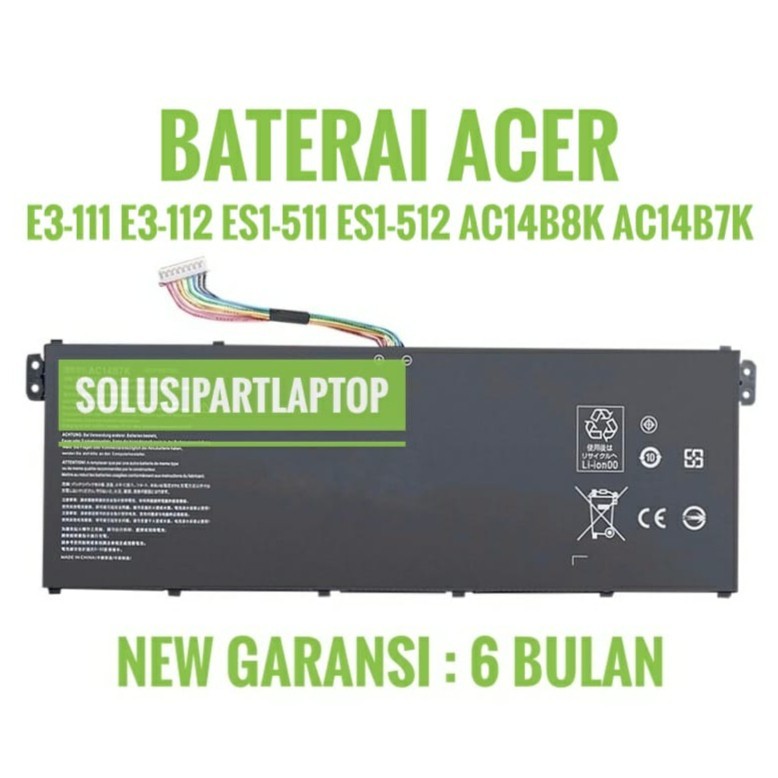 Jual Baterai Acer AC14B8K Polymer For Laptop V3-111 E3-111 B115-M | Shopee Indonesia