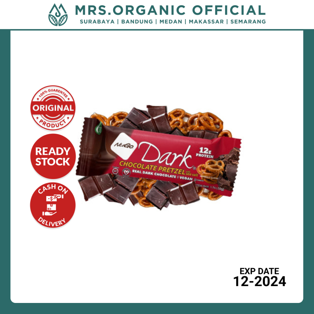 Jual Coklat Cokelat Bar Nugo Dark Chocolate Pretzel with Sea Salt 50g ...