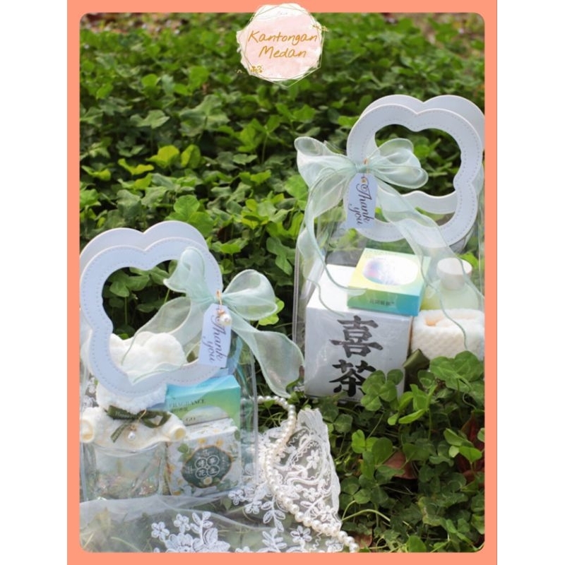 Jual TAS MIKA PVC Handle bentuk Bunga untuk Hampers Goodie Bag Premium ...