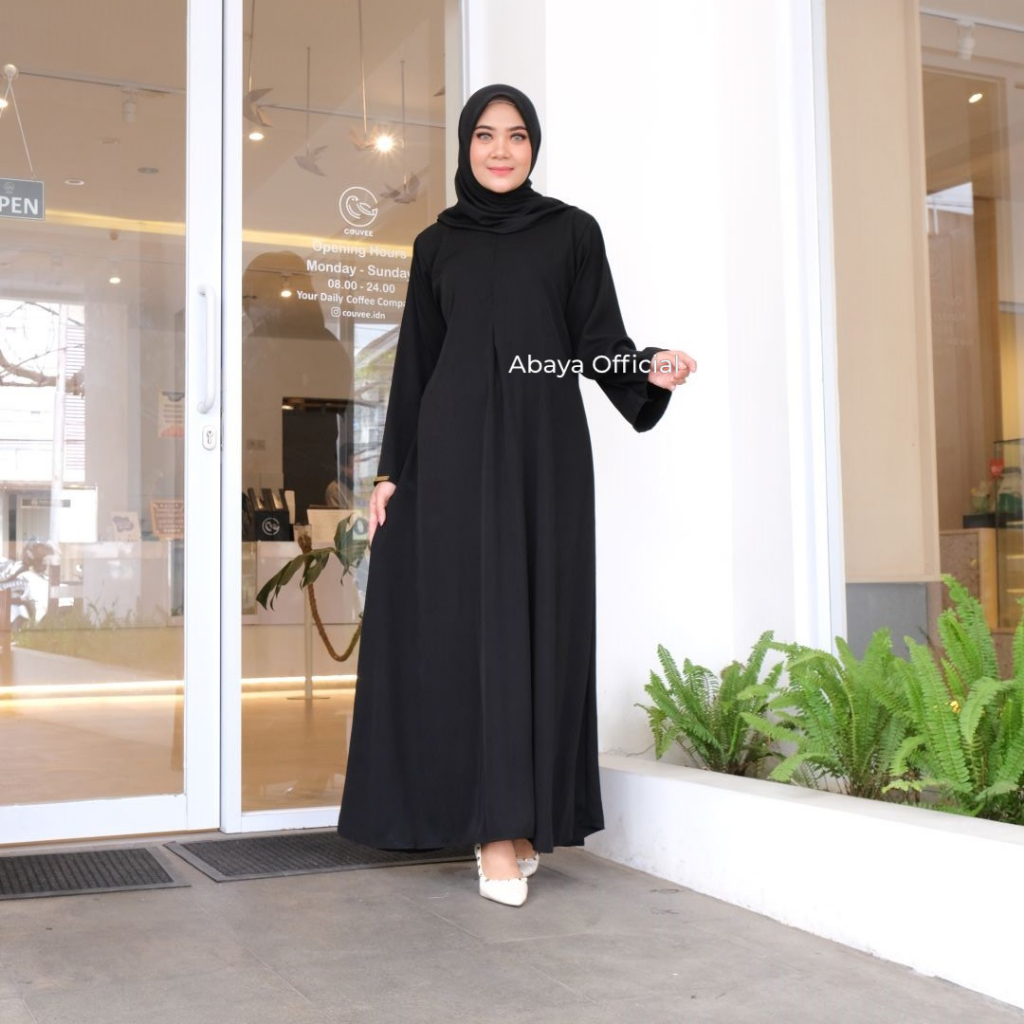 Jual Gamis Abaya Arab Hitam List Busui Bahan Jet Black Saudi Kwalitas Terjamin | Shopee Indonesia