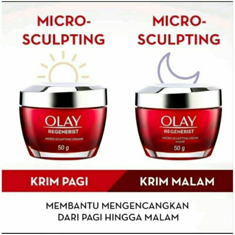 Jual OLAY REGENERIST MICRO SCULPTING DAY & NIGHT CREAM 50 GR EXP 10/2027 | Shopee Indonesia
