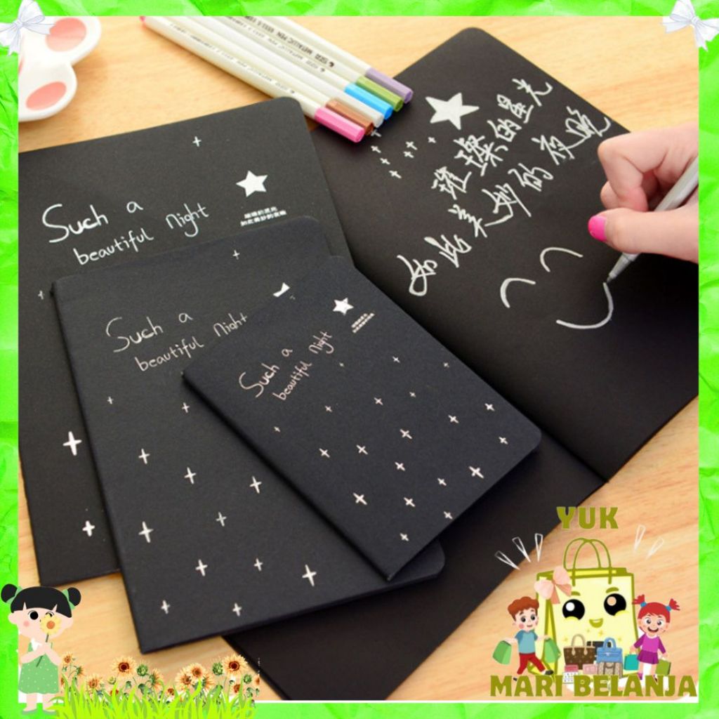 Jual YMB Buku Tulis Warna Hitam Isi 28 Lembar Buku Catatan Kertas Hitam ...