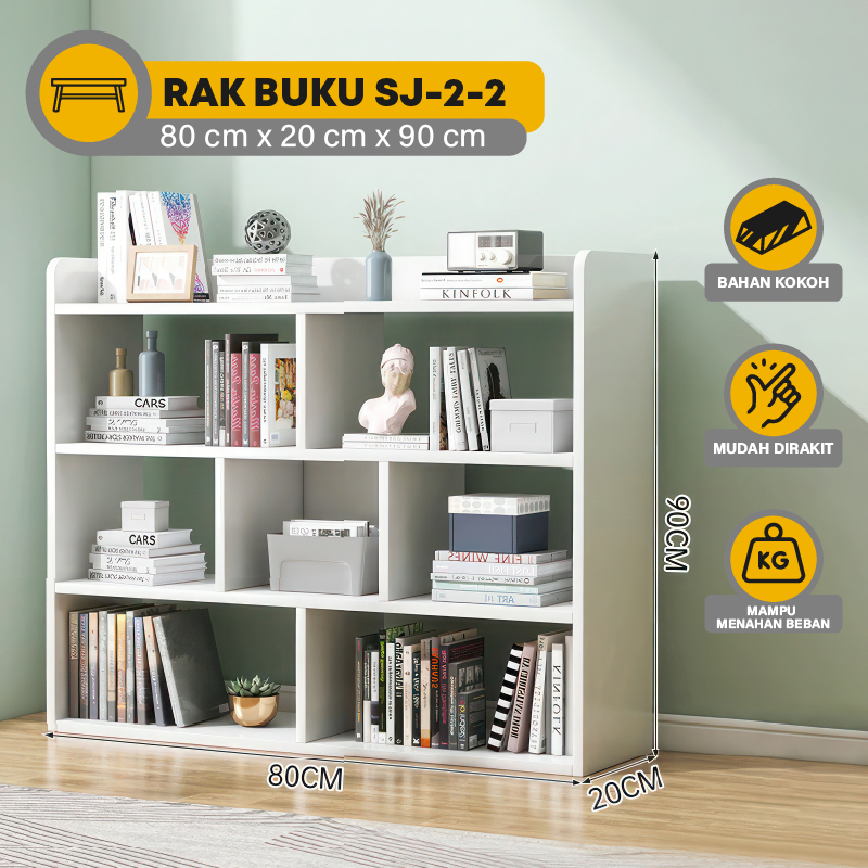 Jual Rak Buku Minimalis Rak Buku Kayu Serbaguna Lemari Kayu White Modern - Wonderdekorasi ...