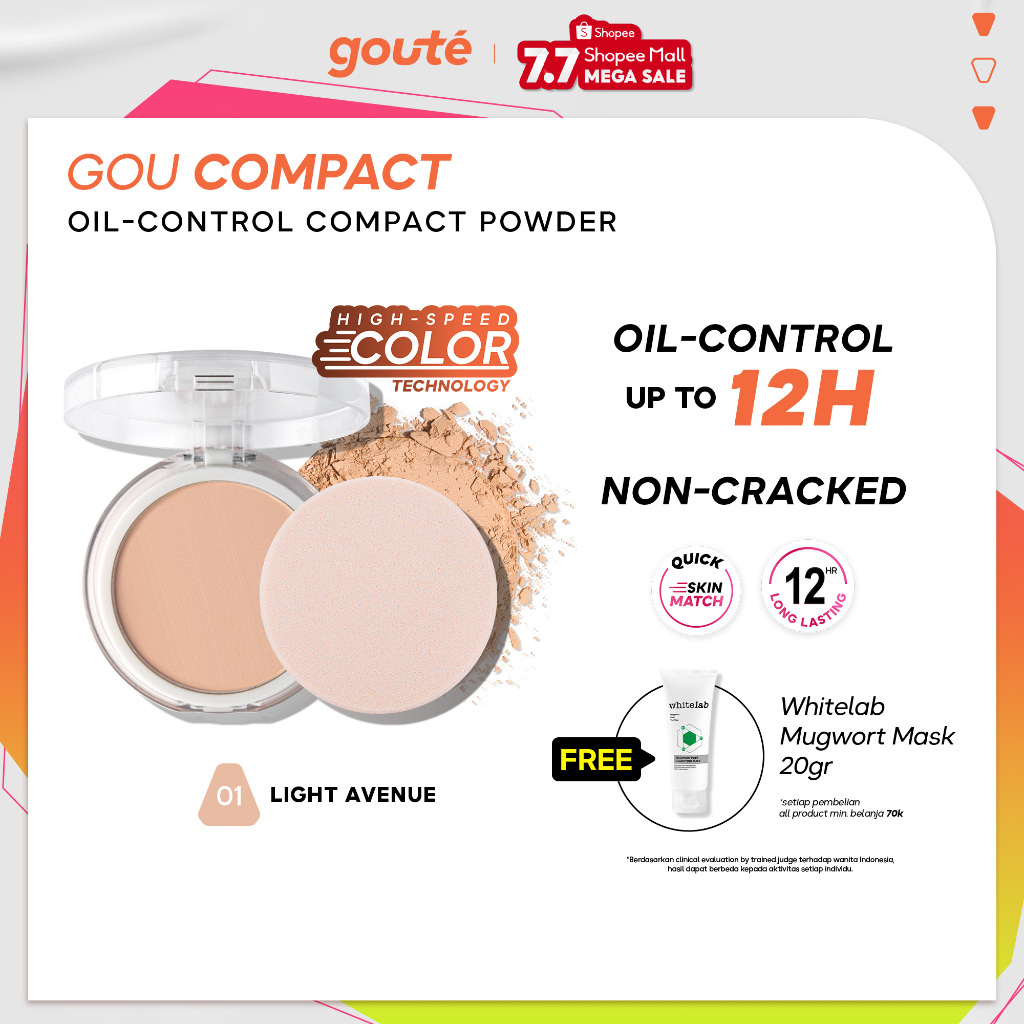 Jual gouté Goucompact - Matte Compact Powder with Velvet Finish - Oil ...