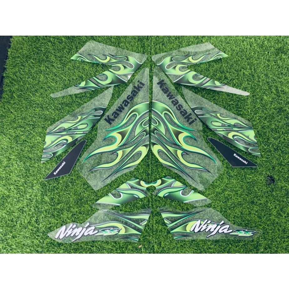 Jual Striping Transparan Ninja SS Ninja R Motif Flame Varian Warna ...