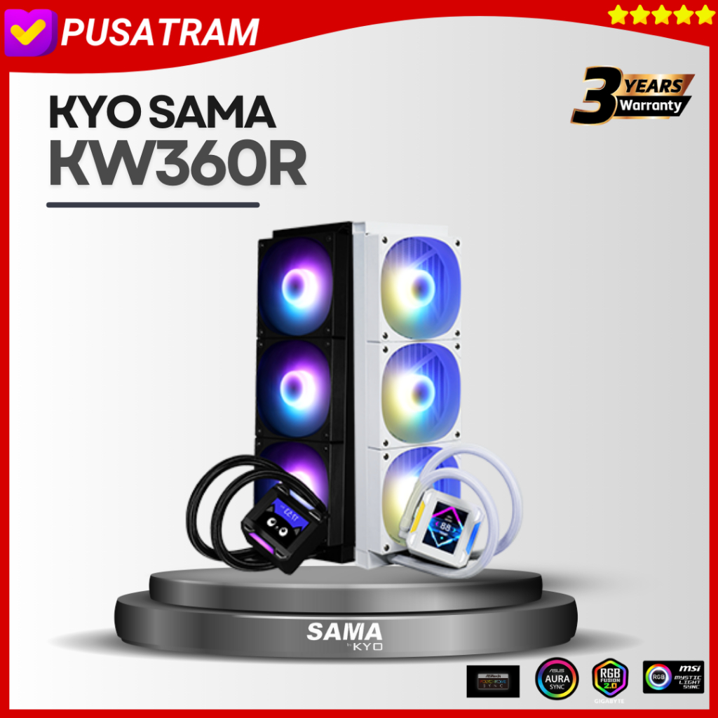 Jual KYO SAMA KW360DWR ARGB AIO Liquid Cooling LCD DISPLAY AIO 360mm ...