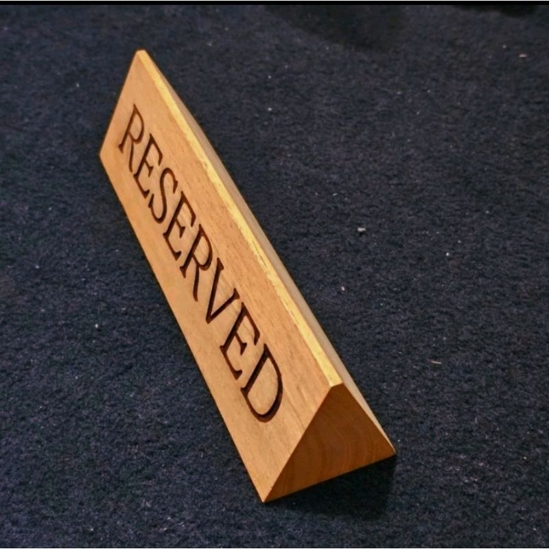Jual Wooden Reserved Sign Board Kayu Jati Meja Reservasi Free Grafir ...