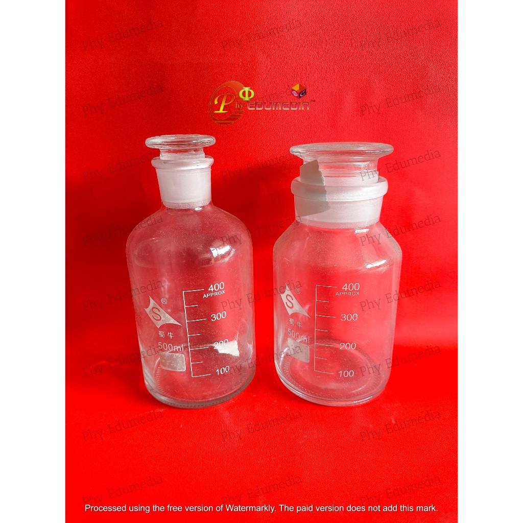 Jual Reagent Bottle Clear 500ml / Botol Reagen Kaca Bening 500ml ...